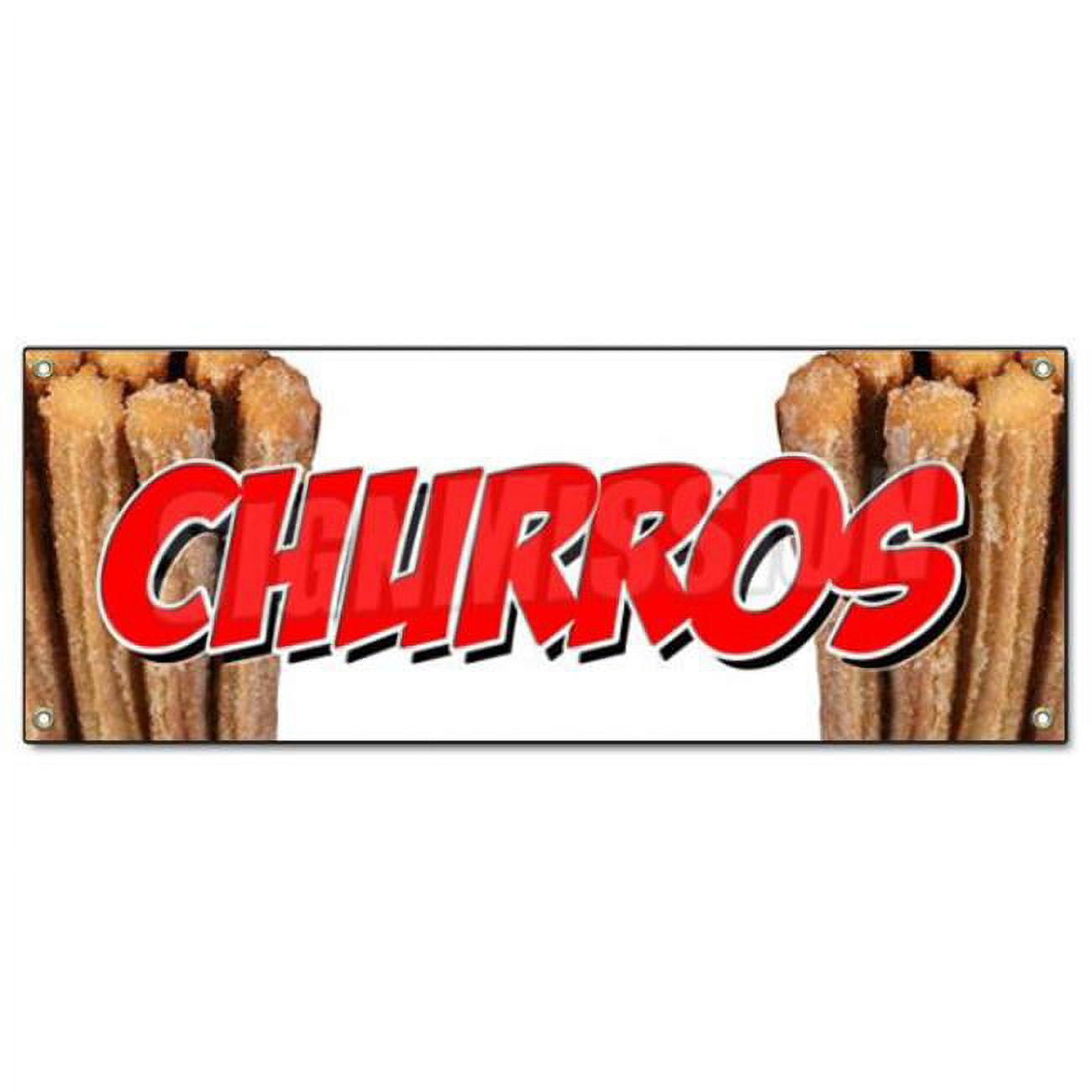 SignMission B-Churros 18 x 48 in. Churros Heavy Duty 13 oz Vinyl Banner ...
