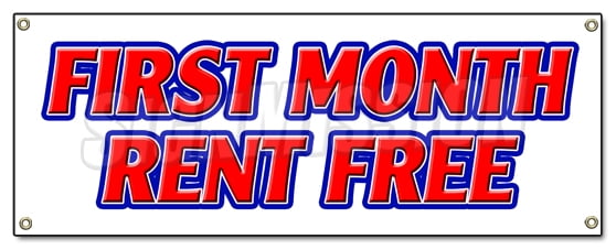 SignMission B-First Month Rent Free First Month Rent Free Banner Sign ...