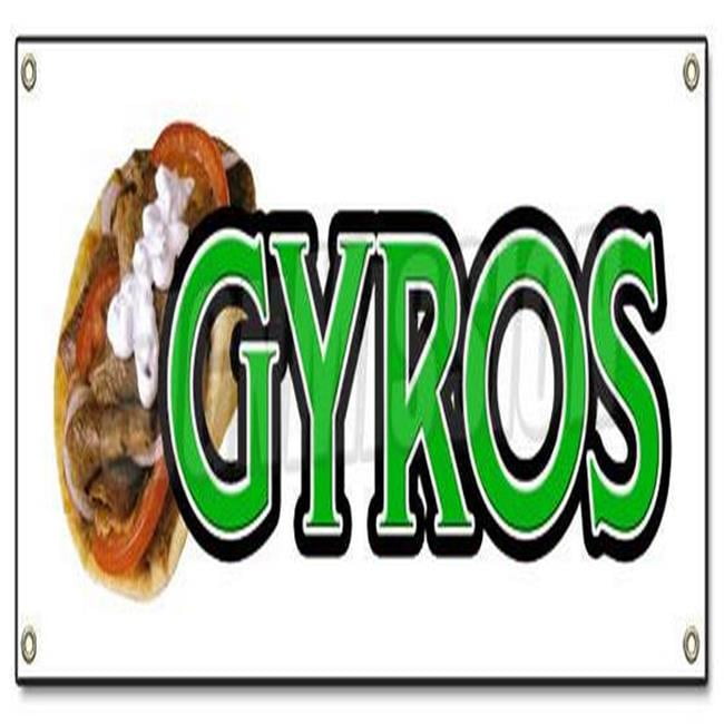 SignMission B-Gyros 18 x 48 in. Banner Sign - Gyros - Greek Gyro Sign ...
