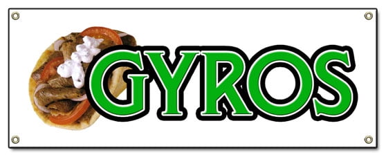 SignMission B-Gyros 18 x 48 in. Banner Sign - Gyros - Greek Gyro Sign ...