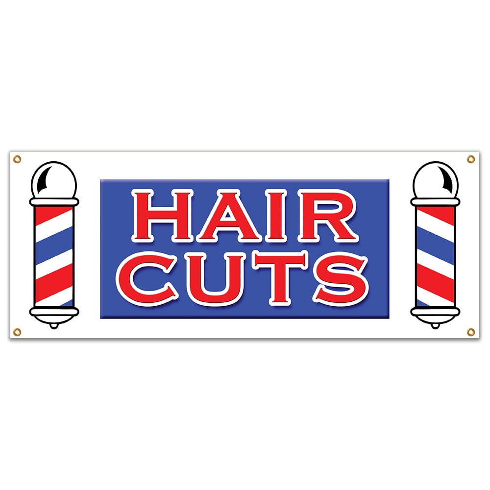 SignMission B-Hair Cuts Hair Cuts Banner Sign - Men Women Girls Boys ...