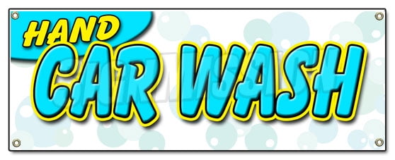 SignMission B-Hand Car Wash Hand Car Wash Banner Sign - Detail Wax Car ...