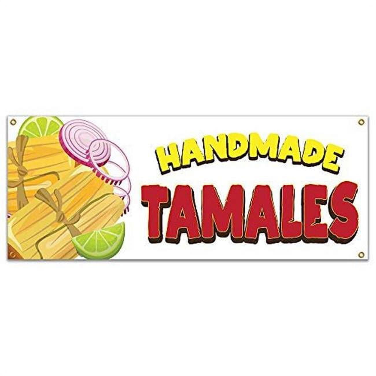 SignMission 48 in. Handmade Tamales Banner with Concession Stand Food ...