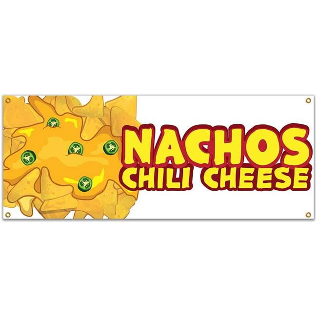 SignMission 48 in. Nachos Chili Cheese Banner with Concession Stand ...