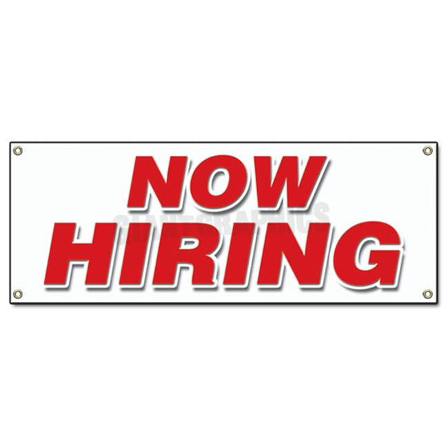 SignMission B-Now Hiring 18 x 48 in. Now Hiring Banner Sign - Walmart.com