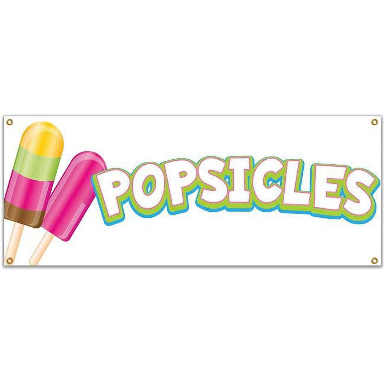 SignMission B-Popsicles19 48 in. Popsicles Banner with Concession Stand ...