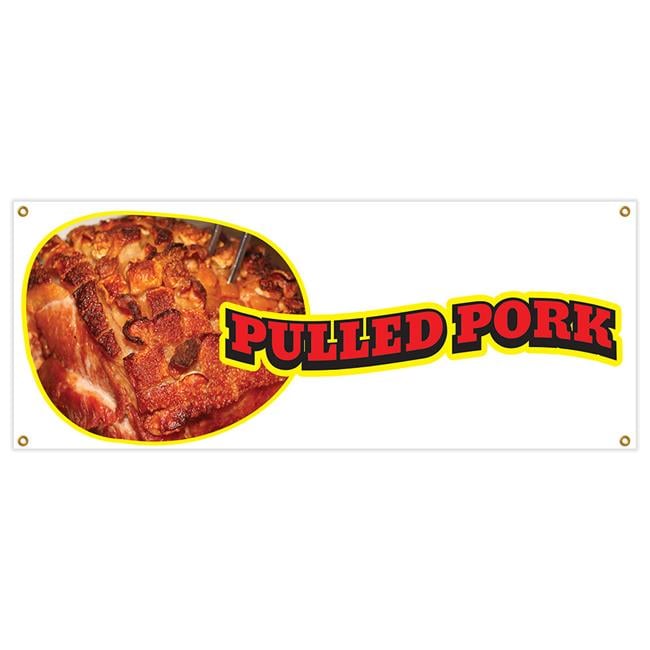 SignMission B-Pulled Pork 18 x 48 in. Banner Sign - Pulled Pork ...