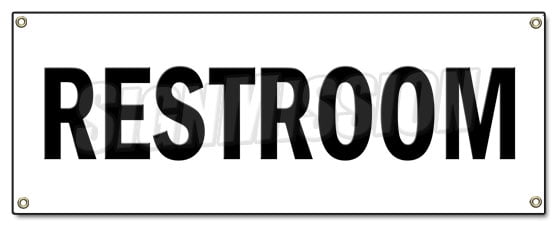 SignMission B-Restroom Restroom Banner Sign - John Stall Water Closet ...