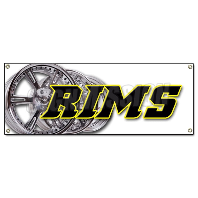 SignMission B-Rims Rims Banner Sign - Wheels Tires Car Rims Truck Suv ...