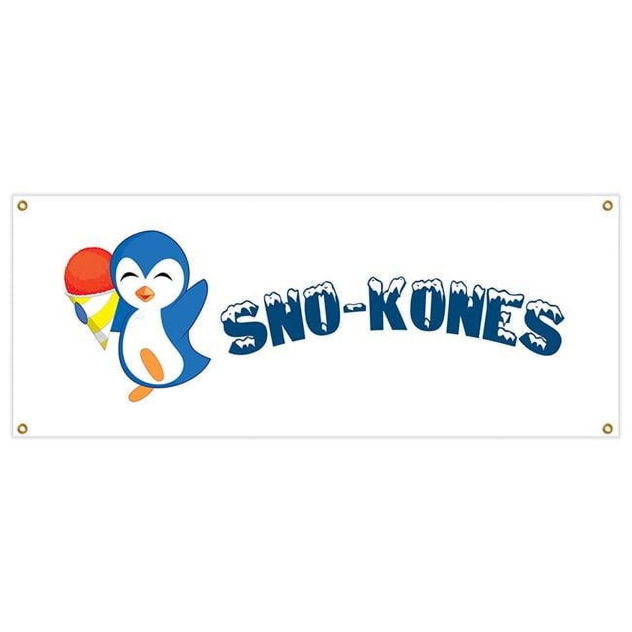 SignMission B-Sno Kones 18 x 48 in. Banner Sign - Sno Kones - Walmart.com