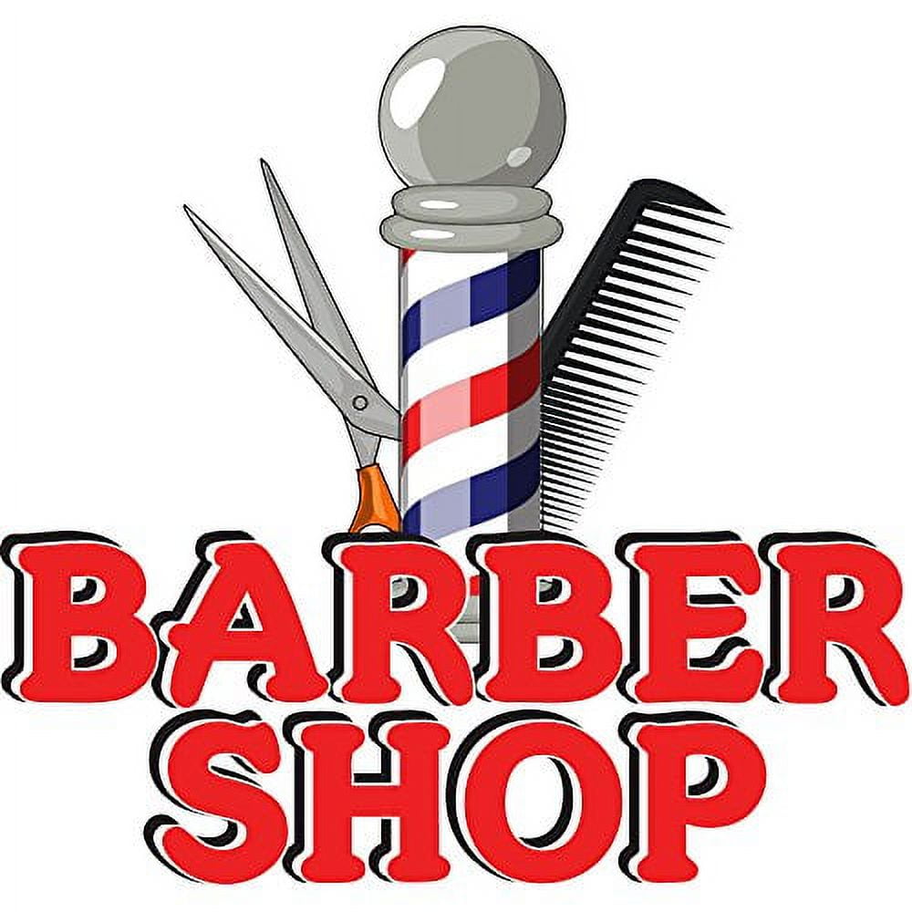 SignMission Barber Shop 48" Concession Decal Sign cart Trailer Stand ...