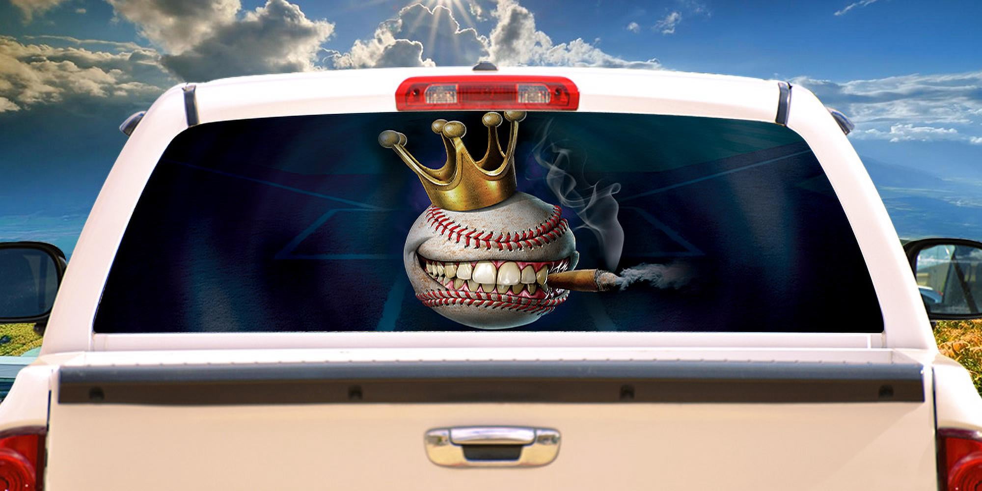SignMission Baseball King Rear Window Graphic truck view thru vinyl ...
