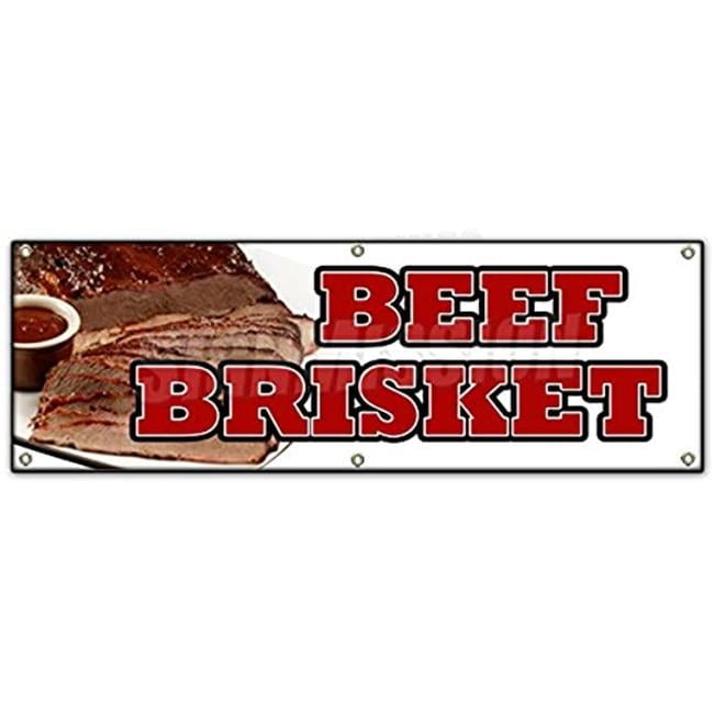 SignMission Beef Brisket Banner Sign - Slow Cooked Bar B Que Texas ...