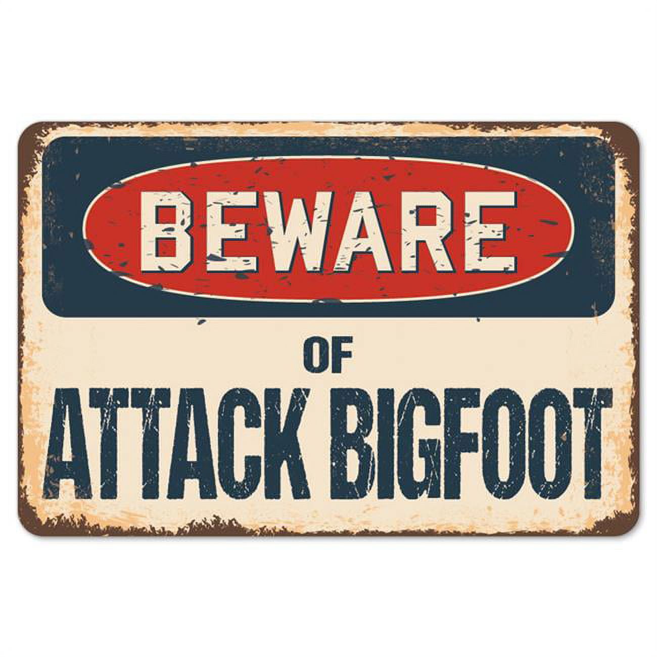 SignMission Beware of Attack Bigfoot Rustic Sign - Walmart.com
