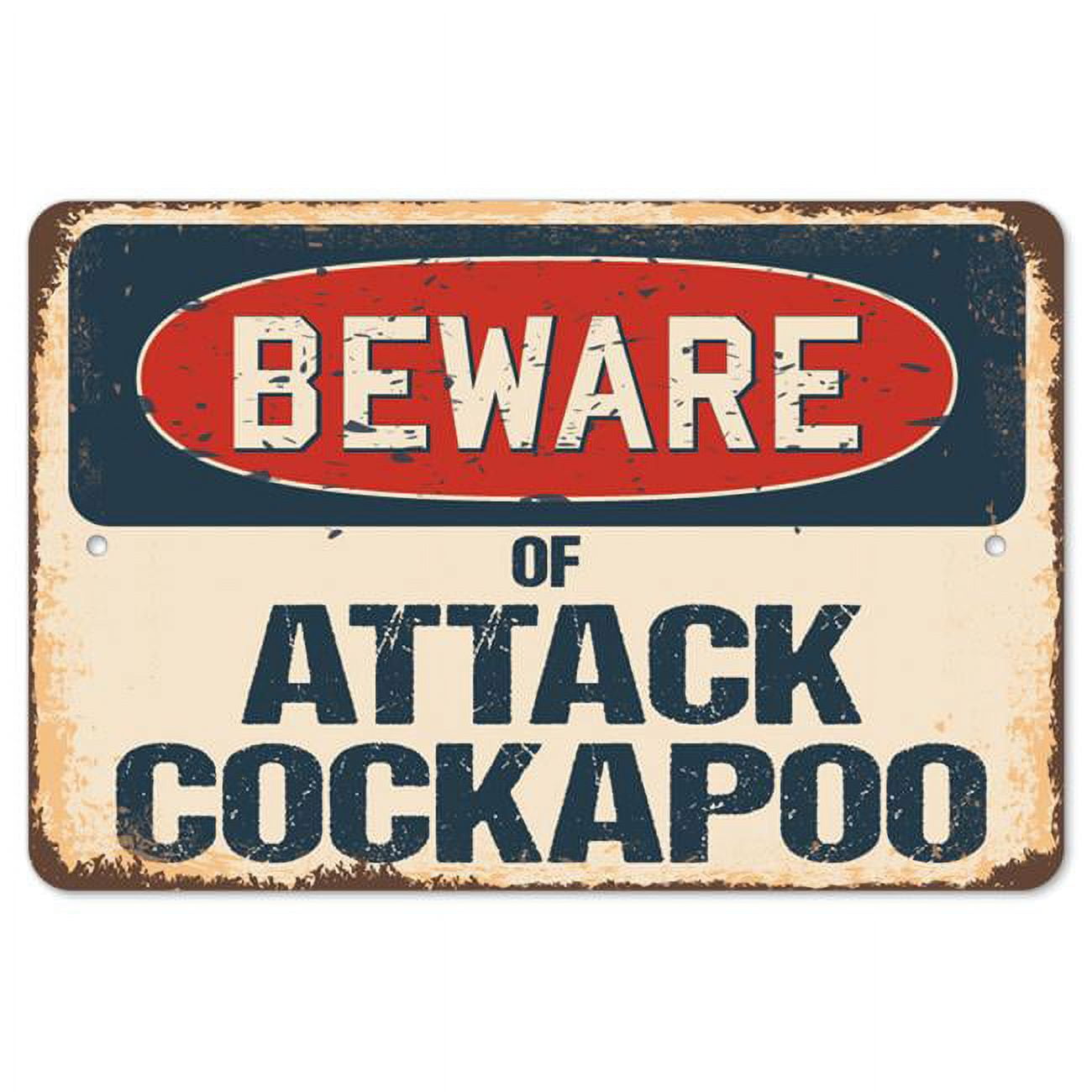 SignMission Beware of Attack Cockapoo Rustic Sign - Walmart.com