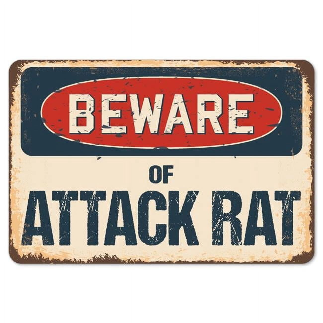 SignMission Beware of Attack Rat Rustic Sign - Walmart.com
