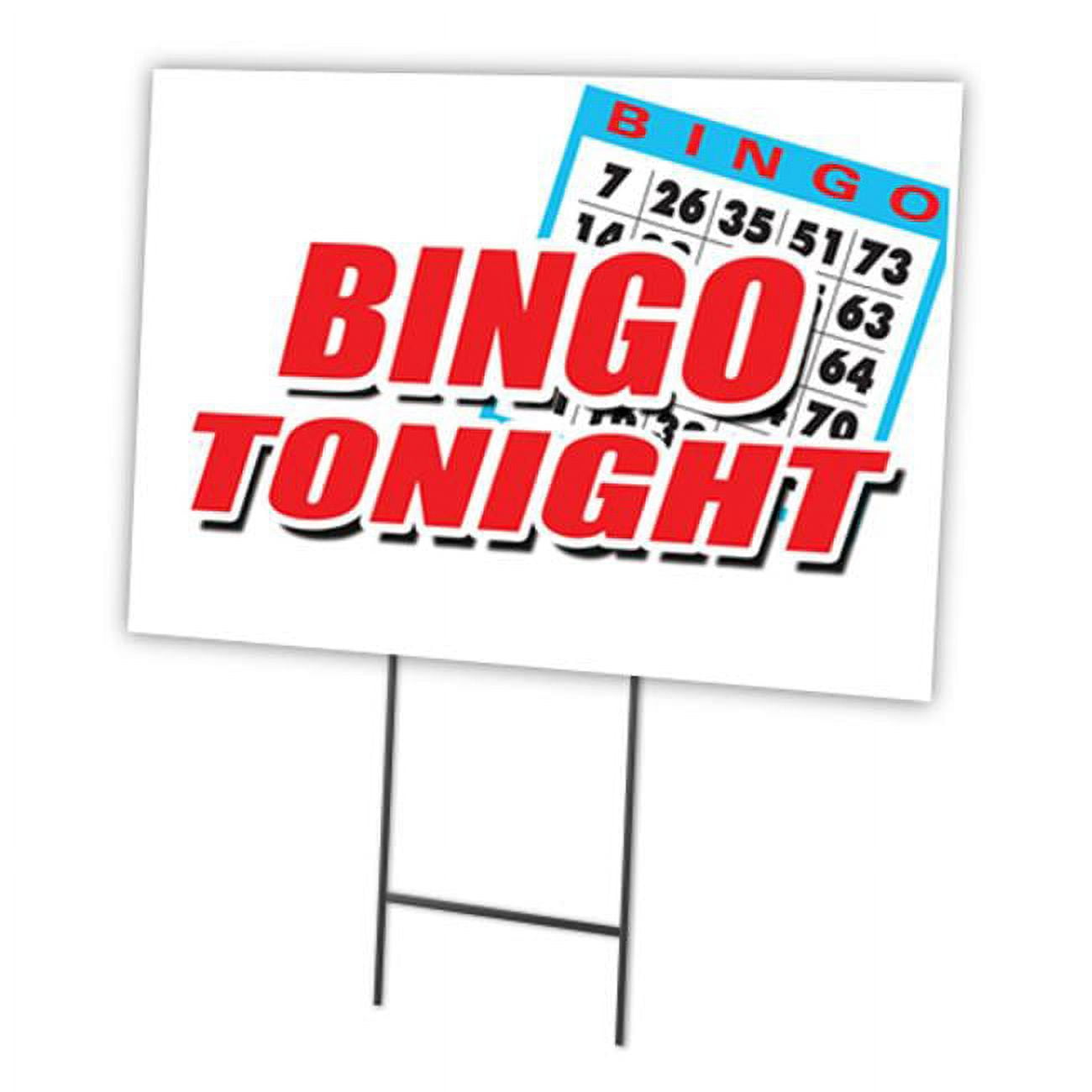SignMission C-1216-DS-Bingo Tonight 12 x 16 in. Bingo Tonight Yard Sign ...