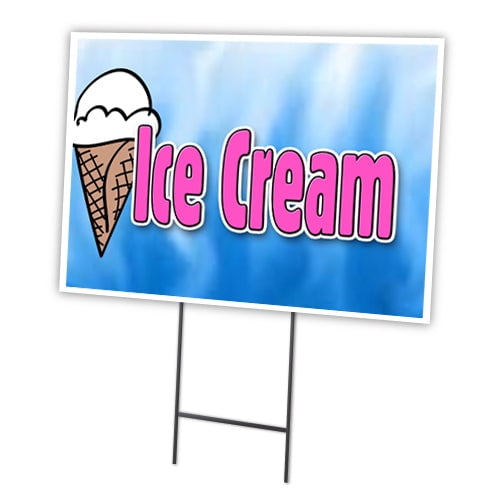 SignMission C-1216-DS-Ice Cream 1 12 x 16 in. ICE Cream 1 Yard Sign ...