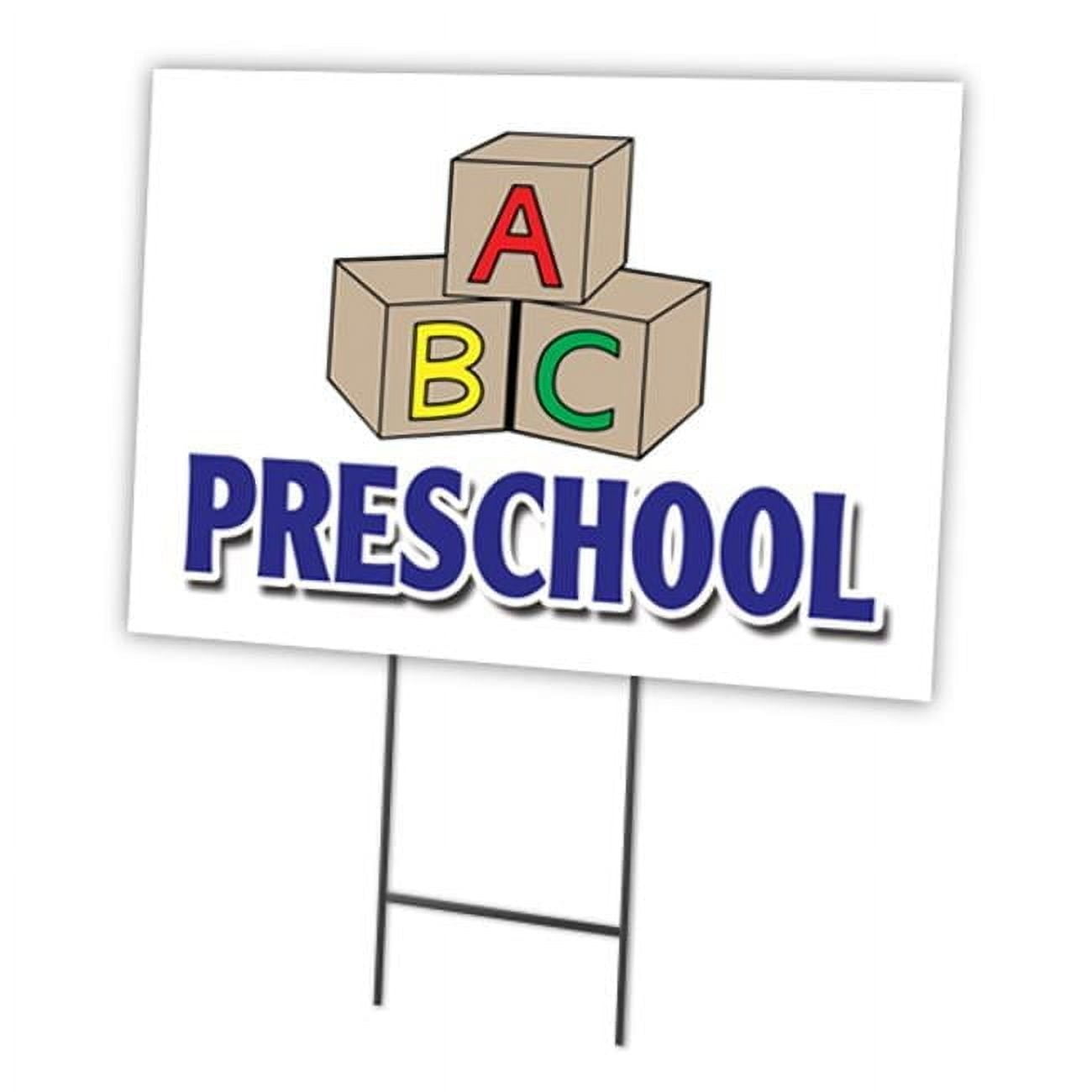 SignMission C-1216-DS-Preschool 12 x 16 in. Yard Sign & Stake ...