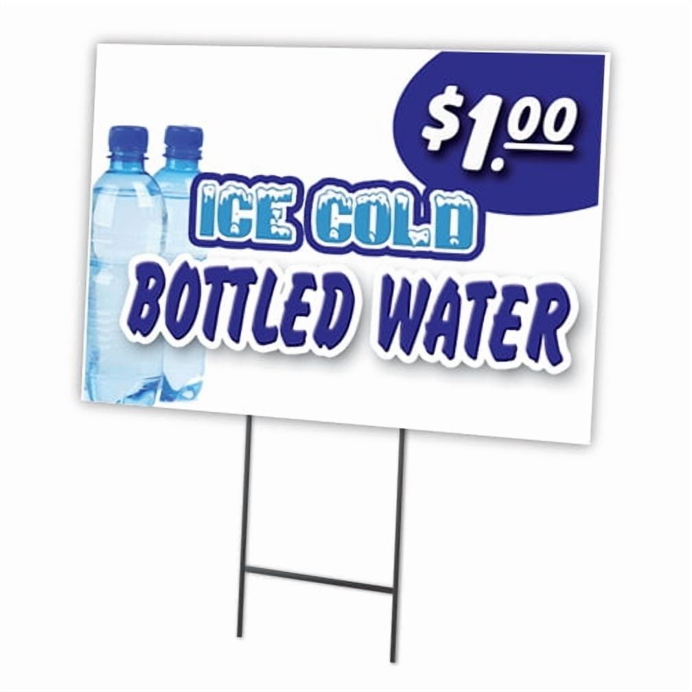 SignMission C-1216 Ice Bottled Water 12 x 16 in. Ice Bottled Water Yard ...