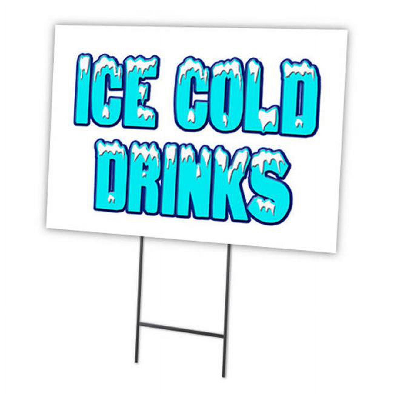 SignMission C-1216 Ice Cold Drinks 12 x 16 in. Ice Cold Drinks Yard ...