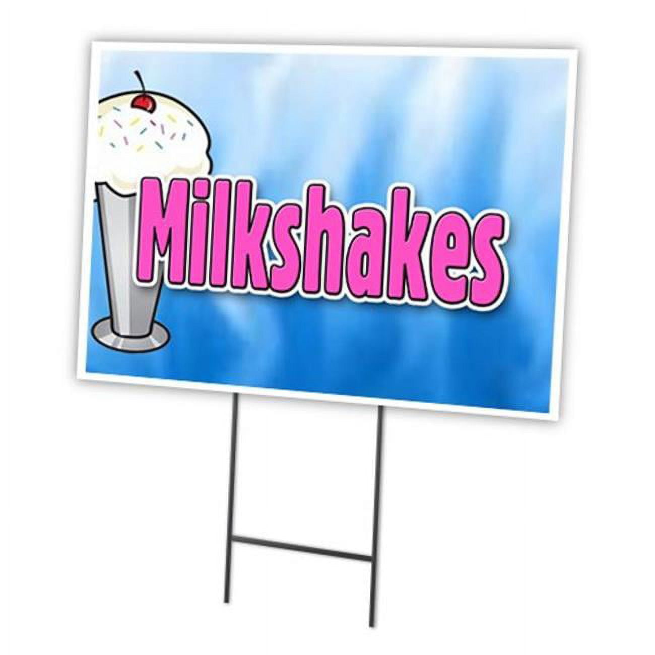 SignMission C-1216 Milkshakes 12 x 16 in. Yard Sign & Stake ...