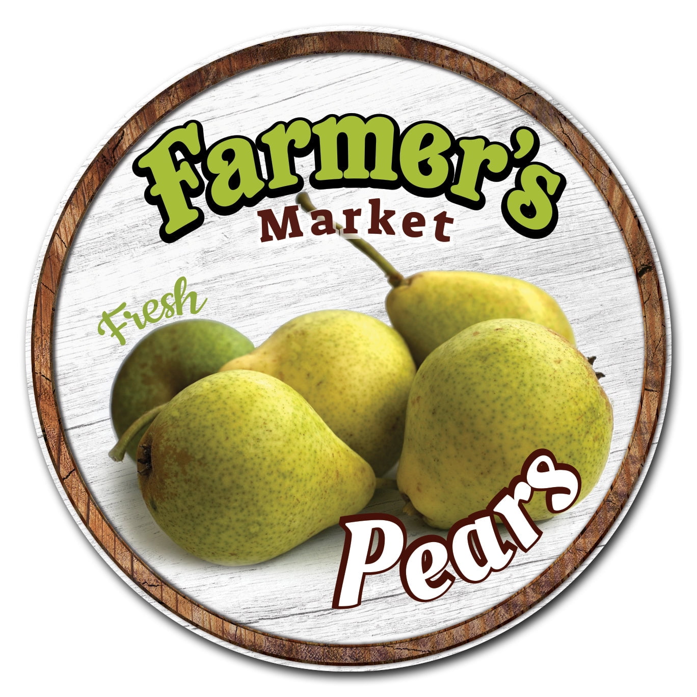 SignMission C-16-CIR-WS-Pears Corrugated Plastic Sign with Stakes 16 in ...