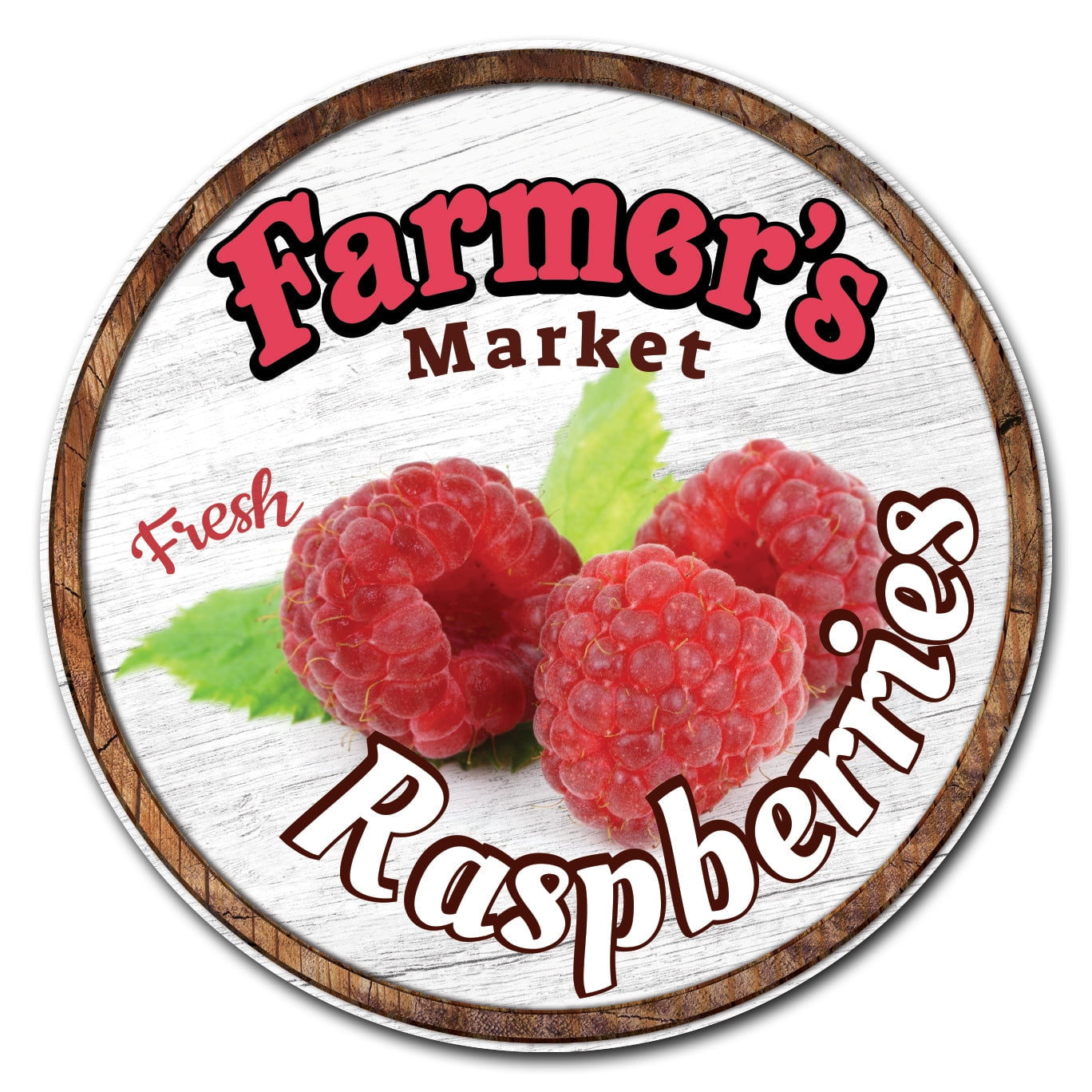 SignMission C-16-CIR-WS-Raspberries Corrugated Plastic Sign with Stakes ...