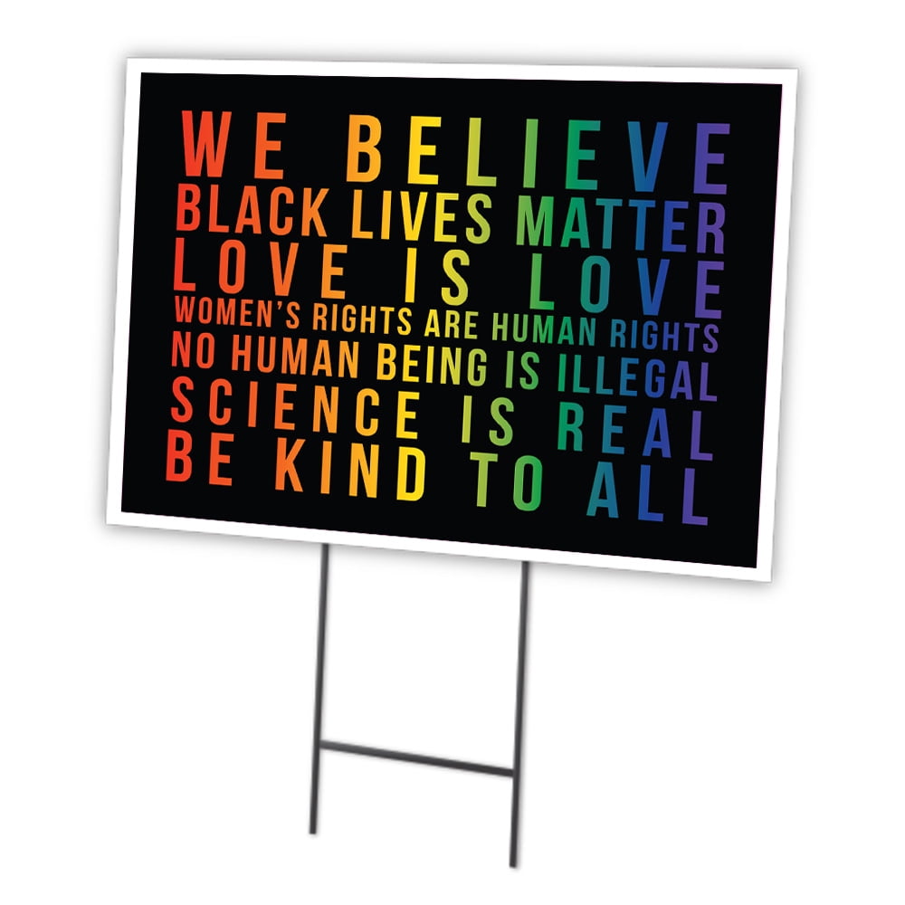 Black Lives Matter Be Kind To All 18" X 24" Yard Sign & Stak | Protect ...