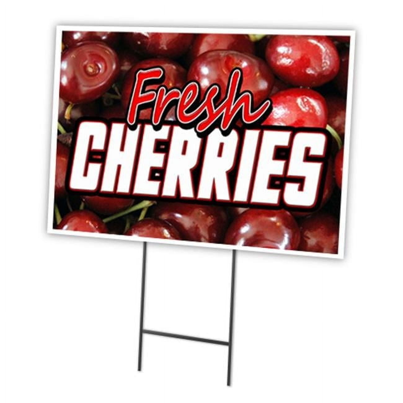 SignMission C-1824-DS-Fresh Cherries 18 x 24 in. Yard Sign & Stake ...