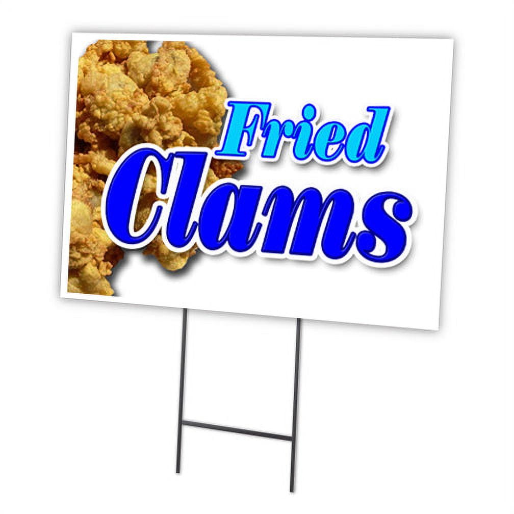 SignMission C-1824-DS-Fried Clams 18 x 24 in. Yard Sign & Stake - Fried ...
