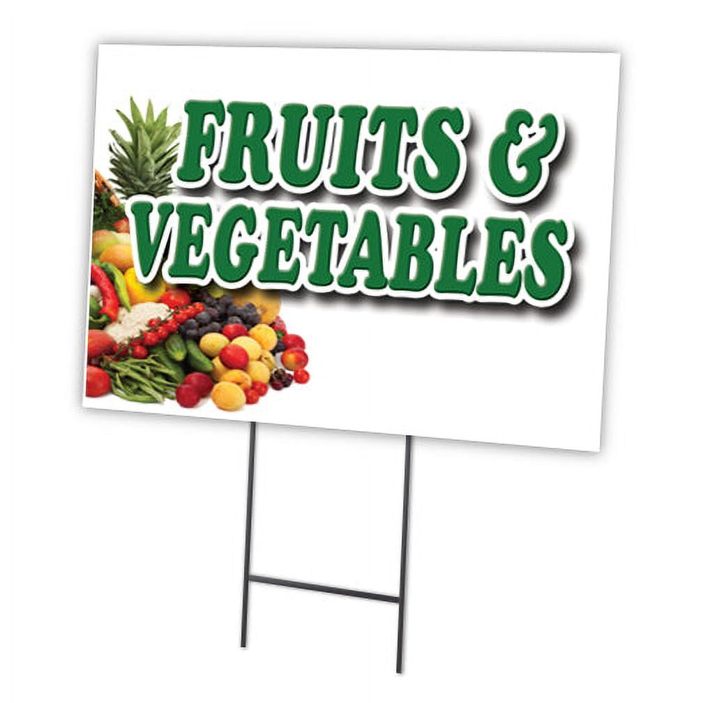 SignMission C-1824 Fruits & Vegetables 18 x 24 in. Fruits & Vegetables ...