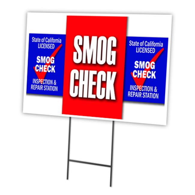 SignMission C-1824 Smog Check 18 x 24 in. Yard Sign & Stake - Smog ...