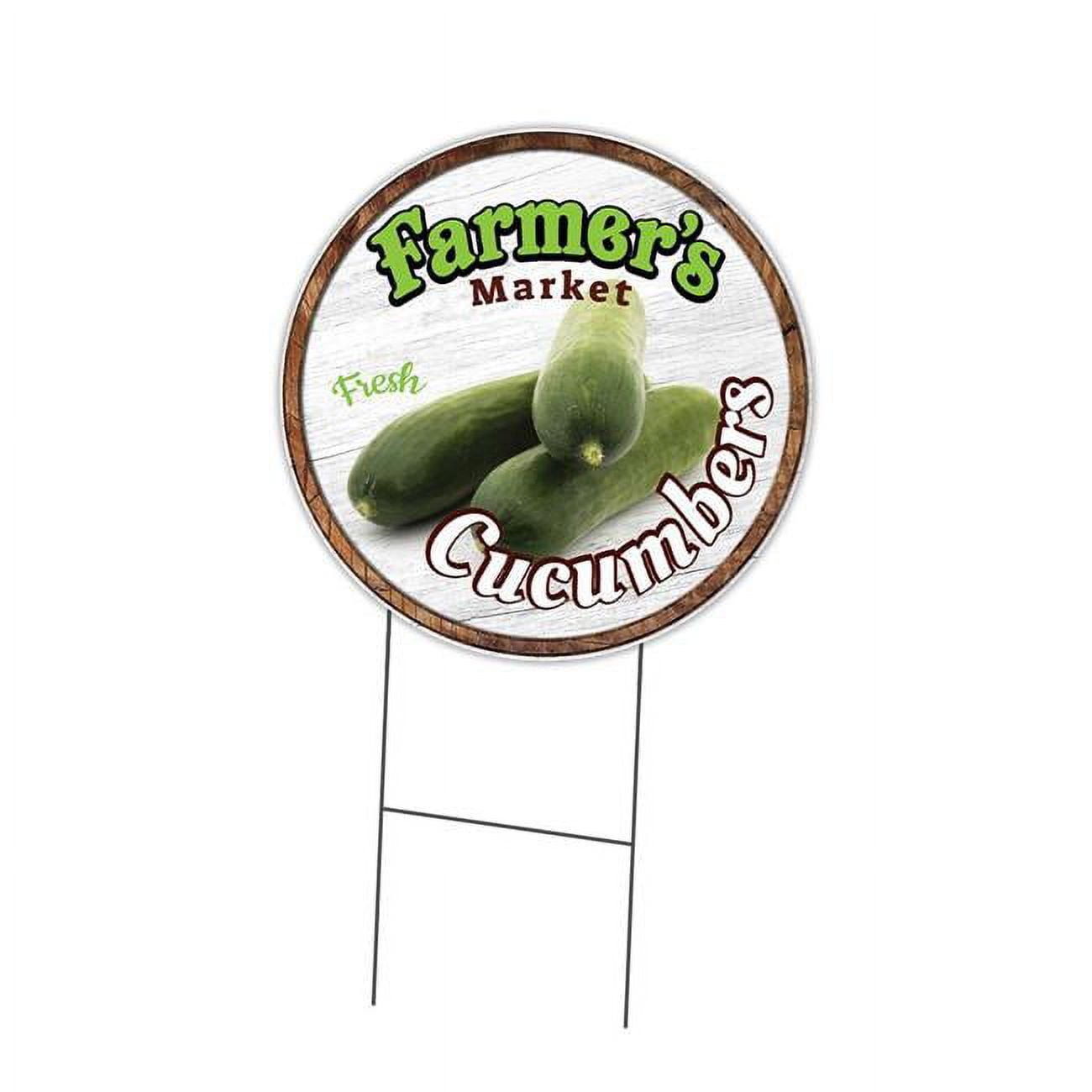 SignMission C-24-CIR-WS-Cucumbers Corrugated Plastic Sign with Stakes ...