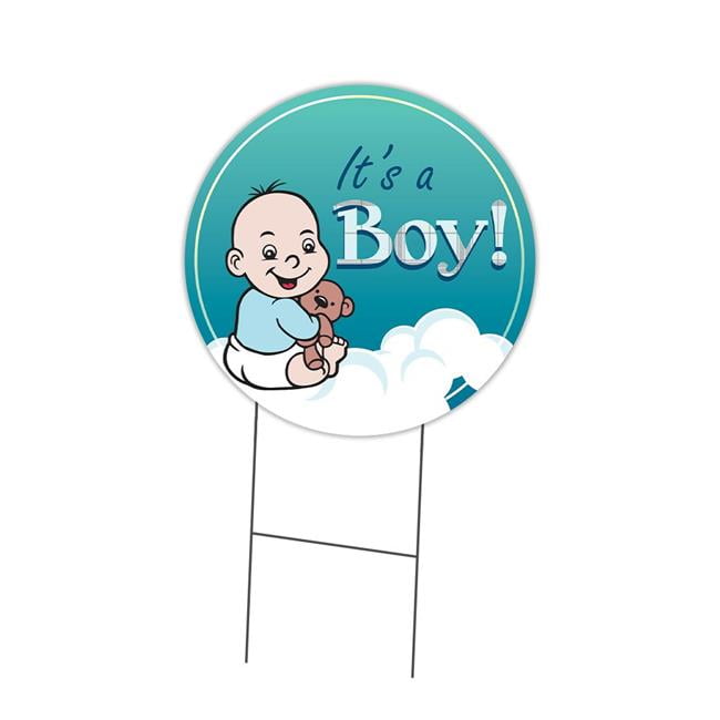 SignMission C-24-CIR-WS-Its a Boy Corrugated Plastic Sign with Stakes ...