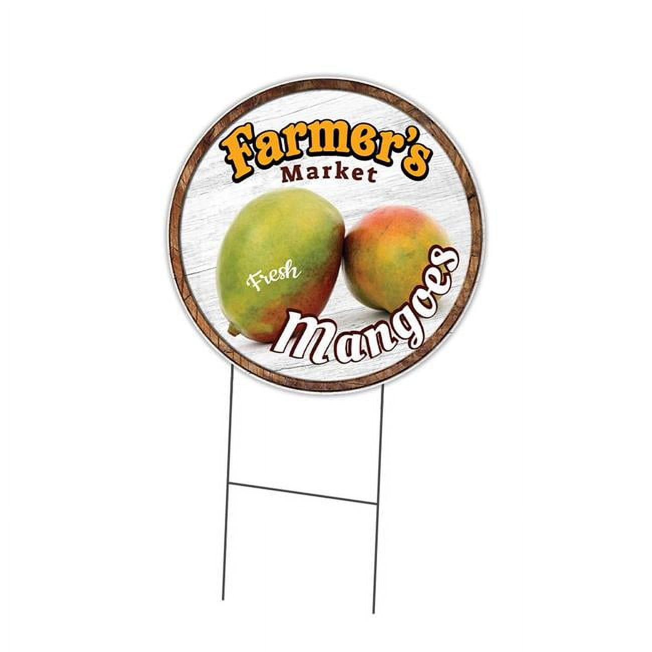 SignMission C-24-CIR-WS-Mangoes Corrugated Plastic Sign with Stakes 24 ...