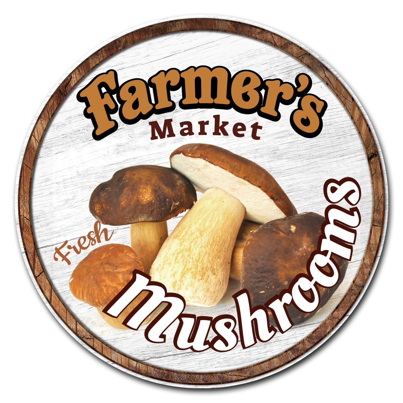 SignMission C-24-CIR-WS-Mushrooms Corrugated Plastic Sign with Stakes ...
