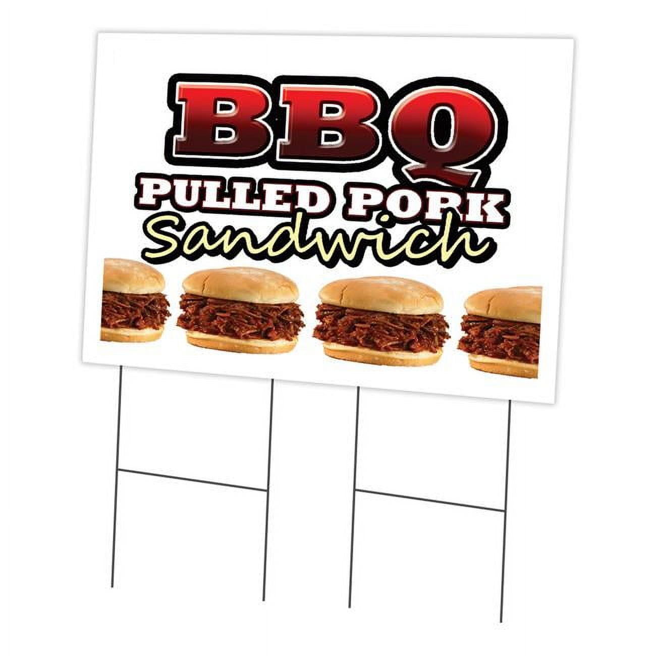 SignMission C-2436 Bbq Pulled Pork 24 x 36 in. Yard Sign & Stake - BBQ ...