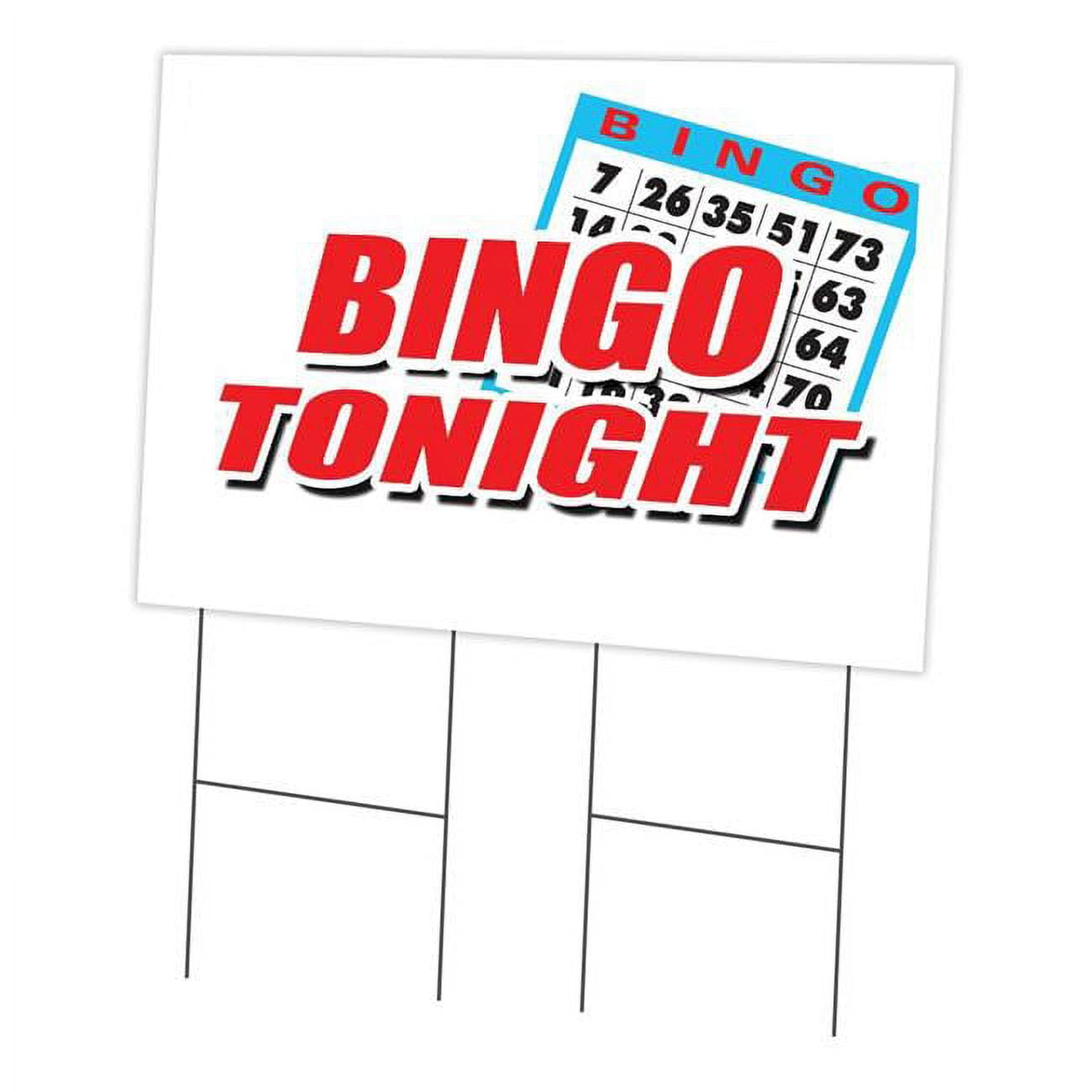 SignMission C-2436 Bingo Tonight 24 x 36 in. Yard Sign & Stake - Bingo ...