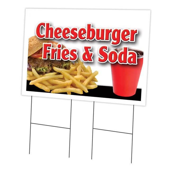 SignMission C-2436 Cheeseburger Fries Soda 24 x 36 in. Cheeseburger ...