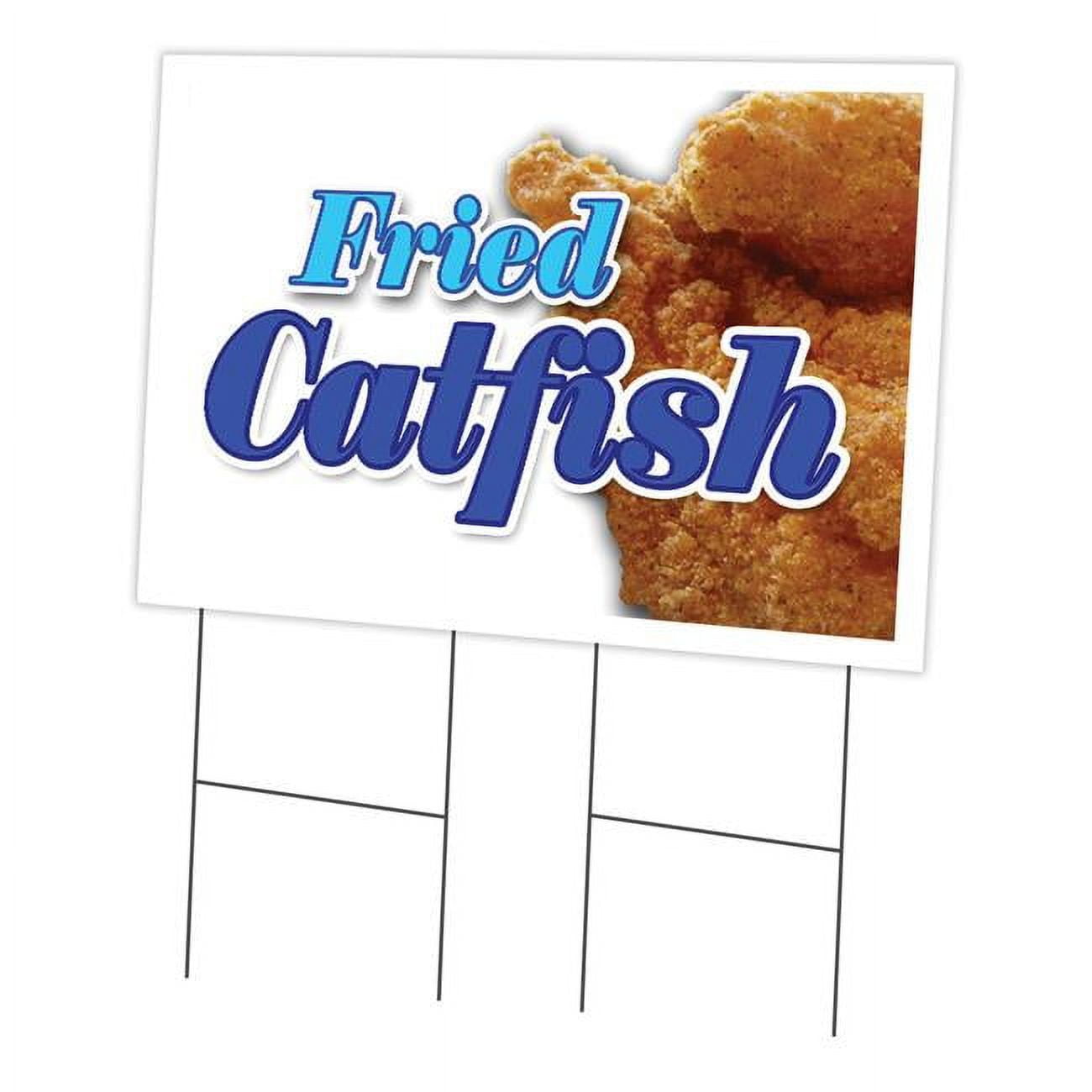 SignMission C-2436-DS-Fried Catfish 24 x 36 in. Fried Catfish Yard Sign ...