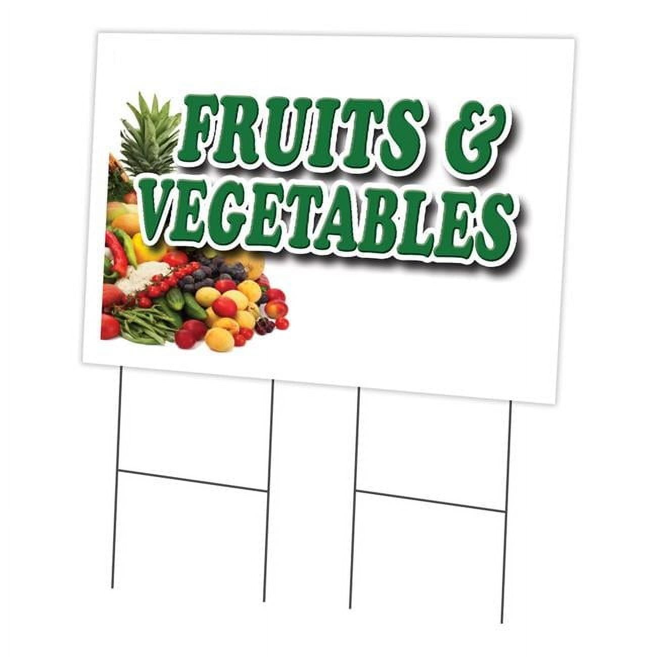 SignMission C-2436-DS-Fruits & Vegetables 24 x 36 in. Fruits ...
