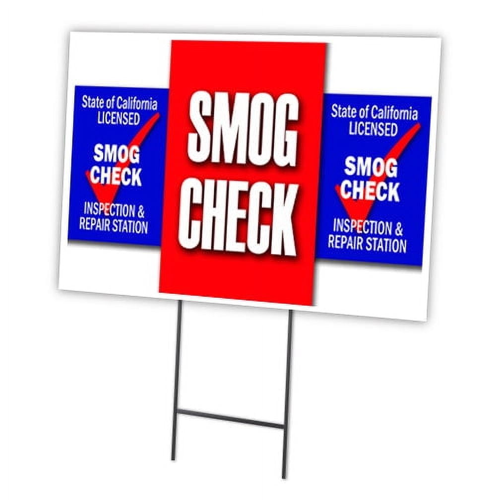 SignMission C-2436-DS-Smog Check 24 x 36 in. Smog Check Yard Sign ...