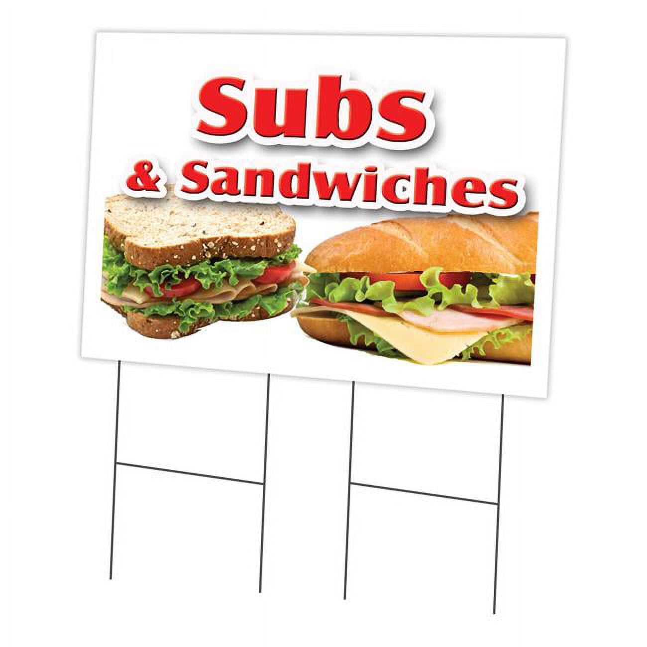SignMission C-2436-DS-Subs & Sandwiches 24 x 36 in. Subs & Sandwiches ...
