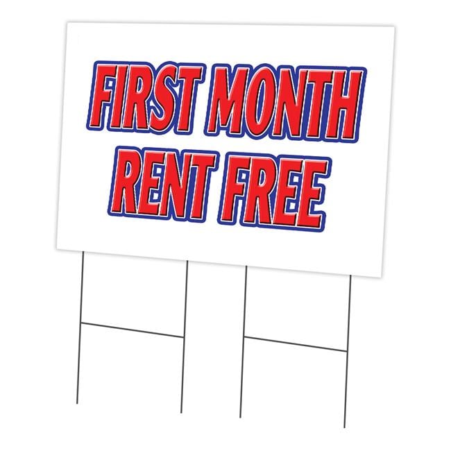 SignMission C-2436 First Month Rent Free 24 x 36 in. First Month Rent ...