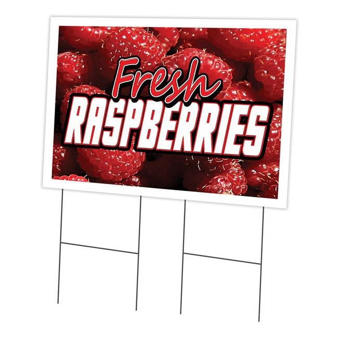 SignMission C-2436 Fresh Raspberries 24 x 36 in. Fresh Raspberries Yard ...