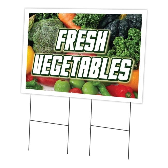SignMission C-2436 Fresh Vegetables 24 x 36 in. Fresh Vegetables Yard ...