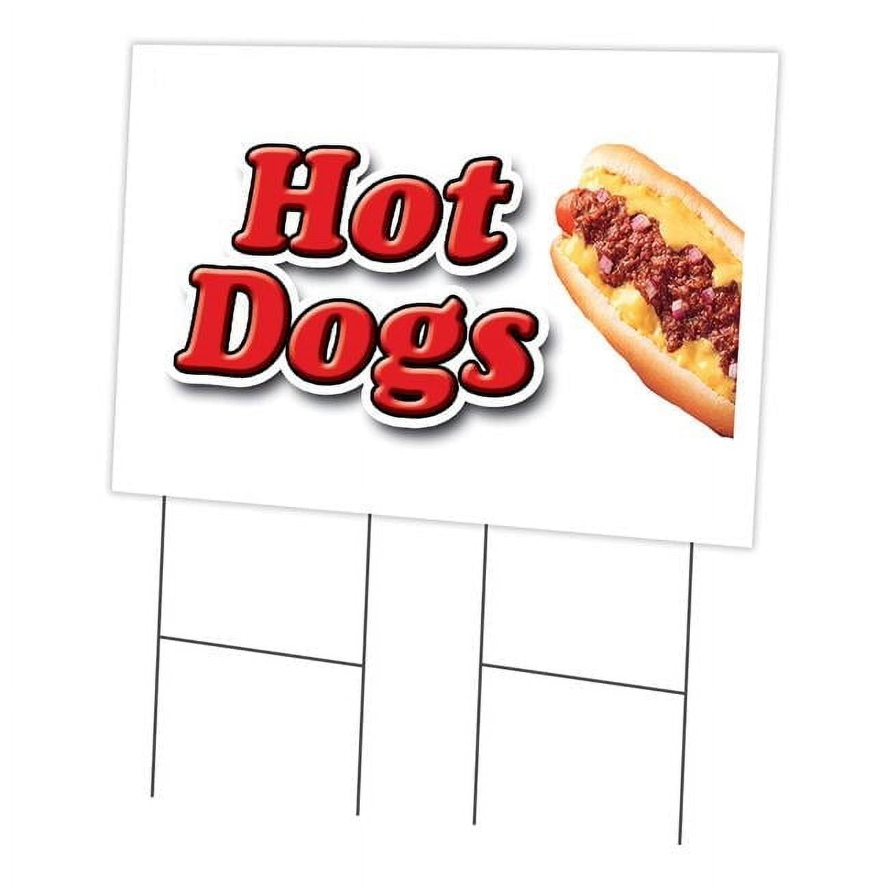 SignMission C-2436 Hot Dogs 24 x 36 in. Yard Sign & Stake - Hot Dogs ...
