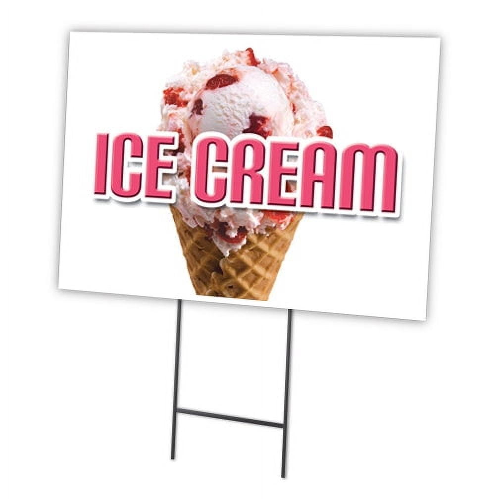 Ice Cream 24" x 36" Yard Sign & Stake | Advertise Your Business | Stake ...