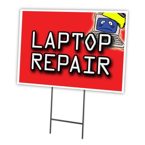SignMission C-2436 Laptop Repair 24 x 36 in. Yard Sign & Stake - Laptop ...
